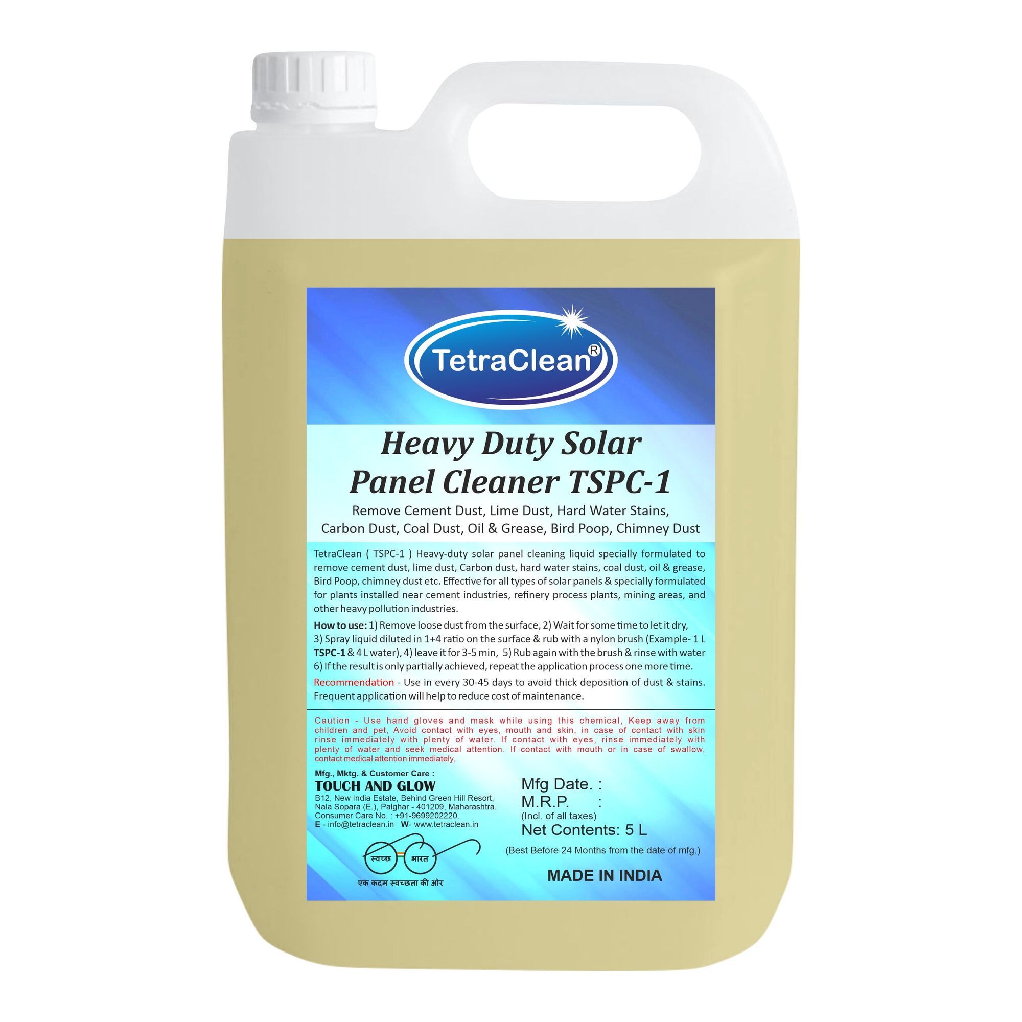 TetraClean Solar Panel Cleaner TSPC1 Remove Cement, Lime, Hard Water ...